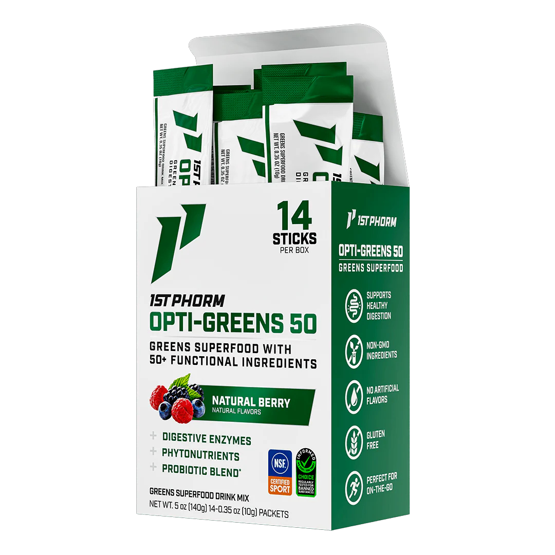 Opti-Greens 50 Stick Packs, Natural Berry